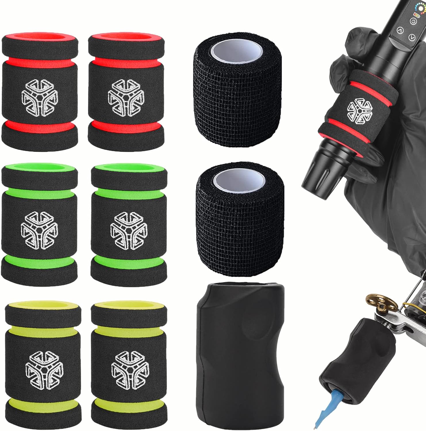 ATOMUS Tattoo Grip Cover Tattoo Pen Cover Warp 2pcs Tattoo Bandage 6pcs ...