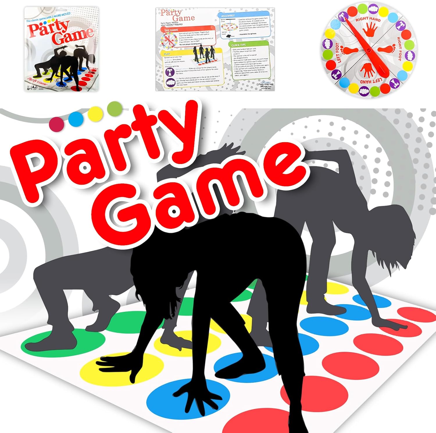 Twisting Game for Kids Family Funny Balance Spinner Floor Mat Lawn Game ...