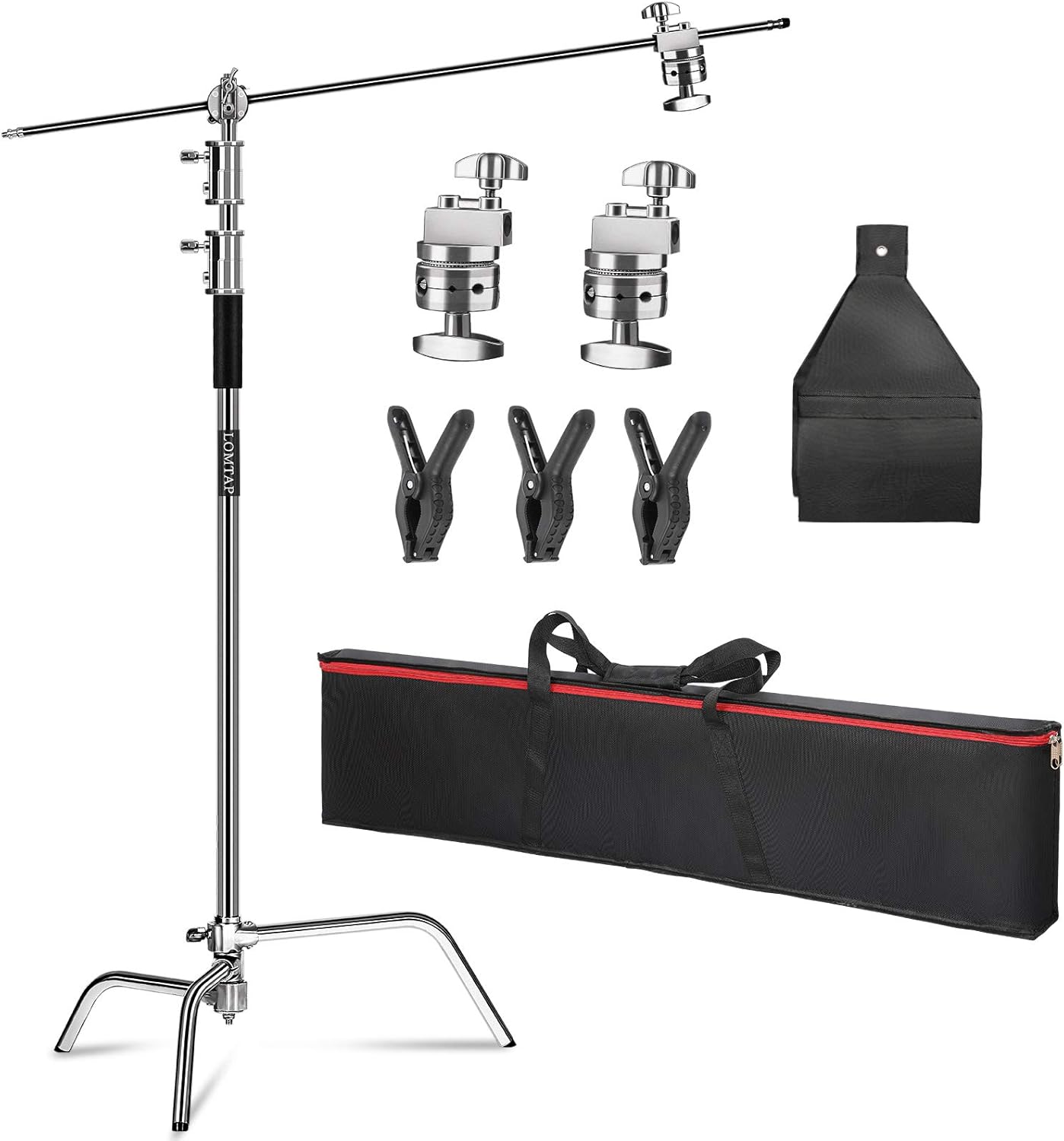 Amazon.com: LOMTAP Photo Studio Heavy C Stand 10.8ft/330cm Support ...