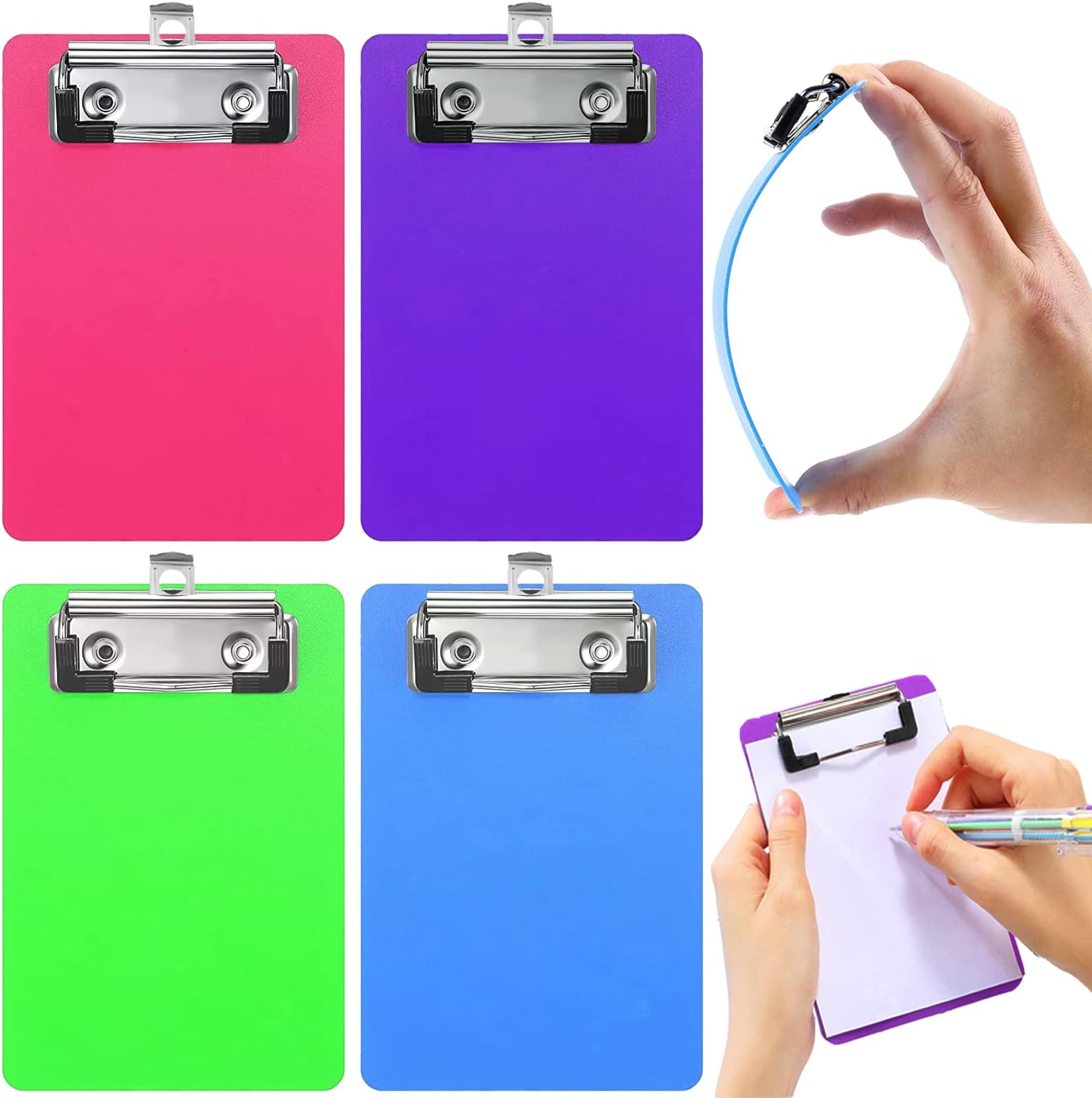 4 Pack Mini Clipboard 4 x 6 Inch Small Clip Boards for Notepads Small ...