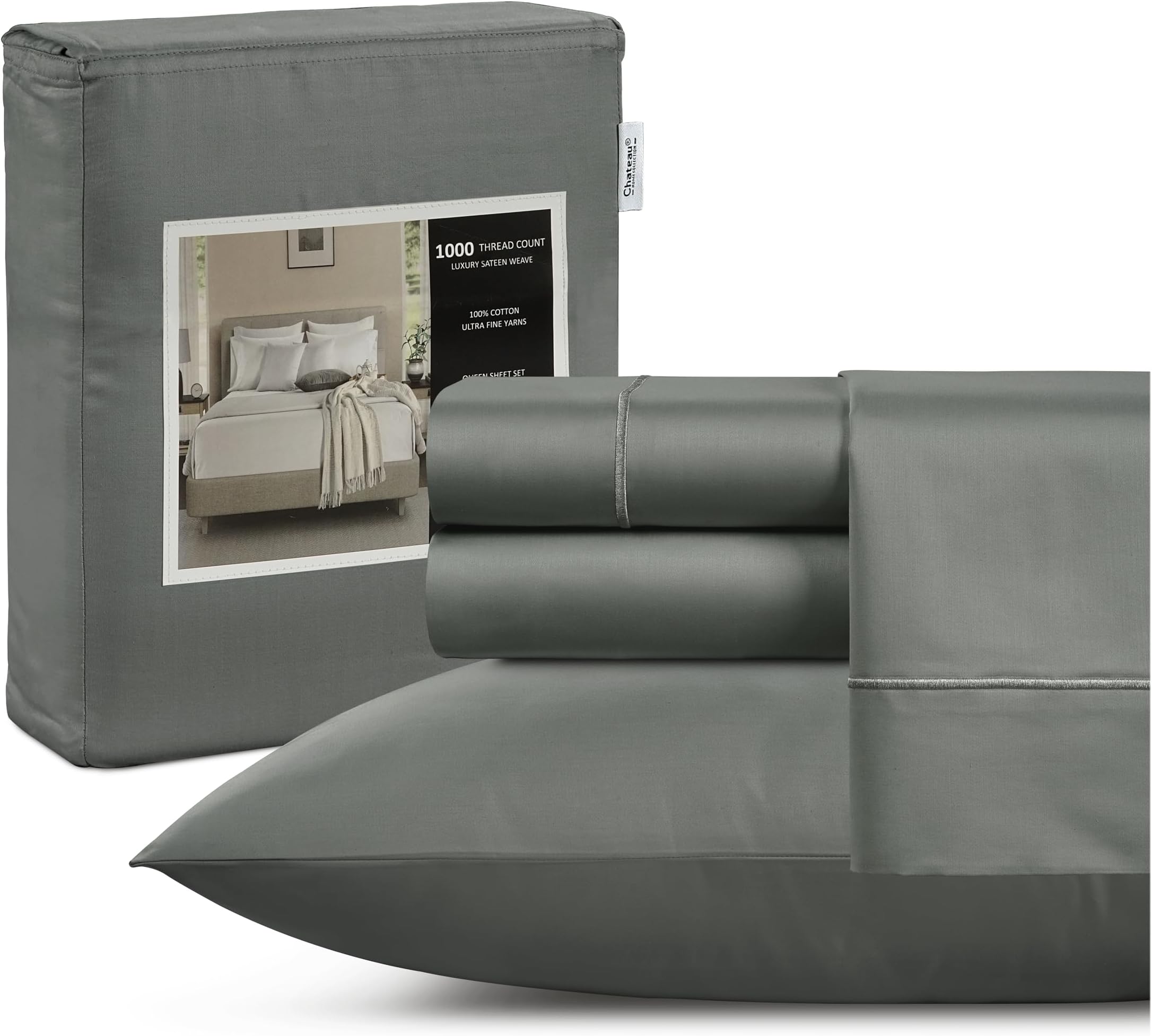 Amazon.com: Hotel Signature Sateen 800 Thread Count Supima Cotton Sheet ...