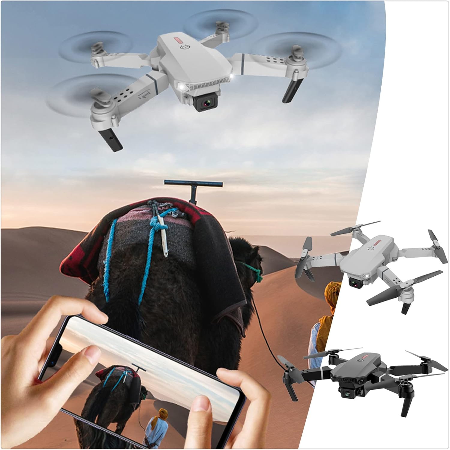 Amazon.com: Drone With Dual 1080P HD FPV Camera Foldable Drone Remote ...