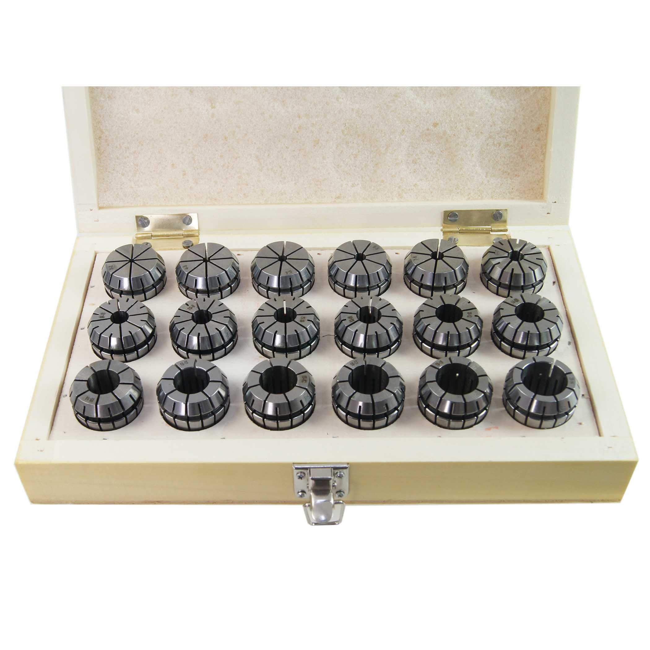 KATSU ER32 Spring Collet Set 18 Pieces 3-20mm Gripping Range Precision ...
