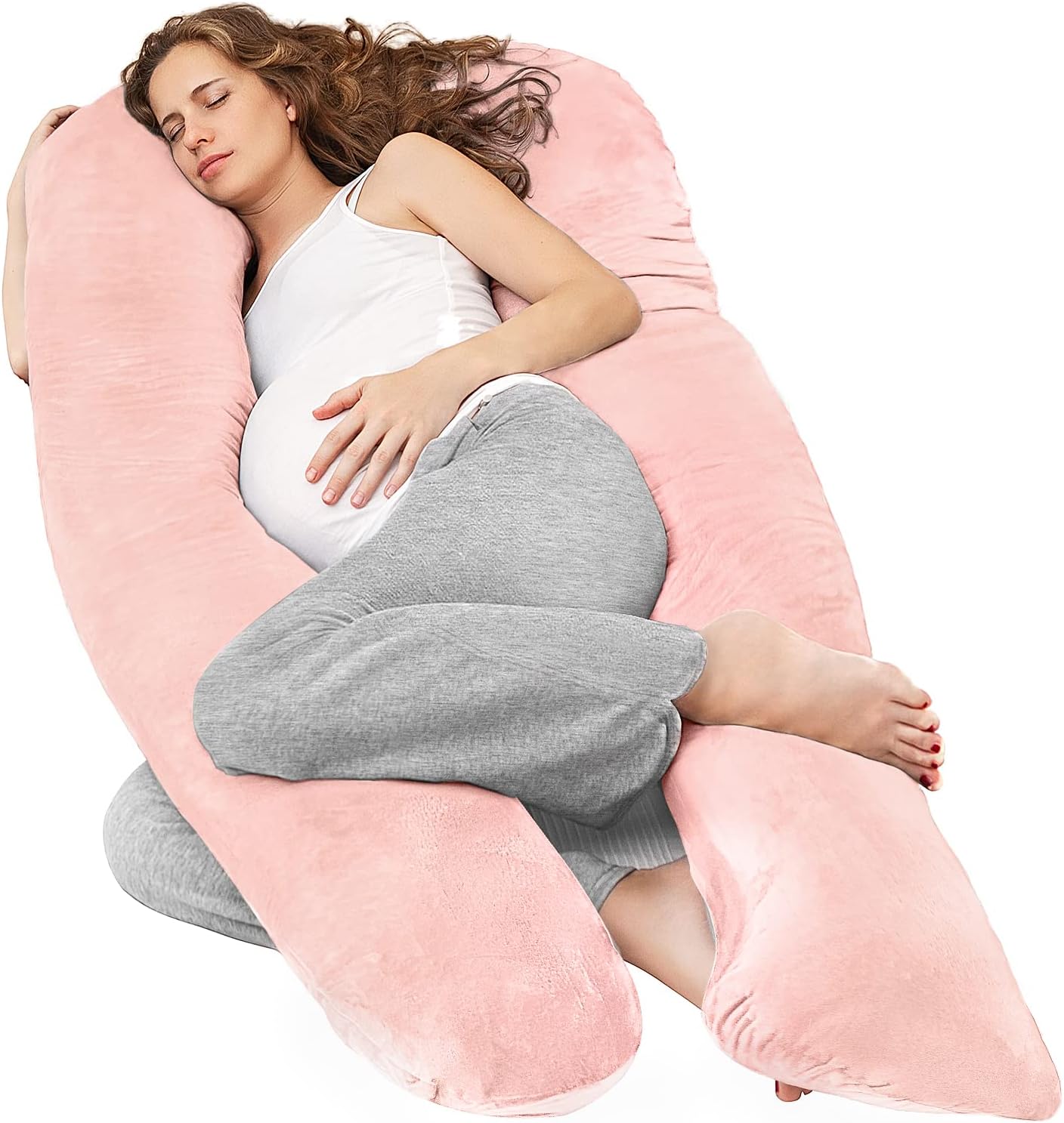 AS AWESLING Pregnancy Pillow, U Shaped Full Body Pillow, Nursing ...