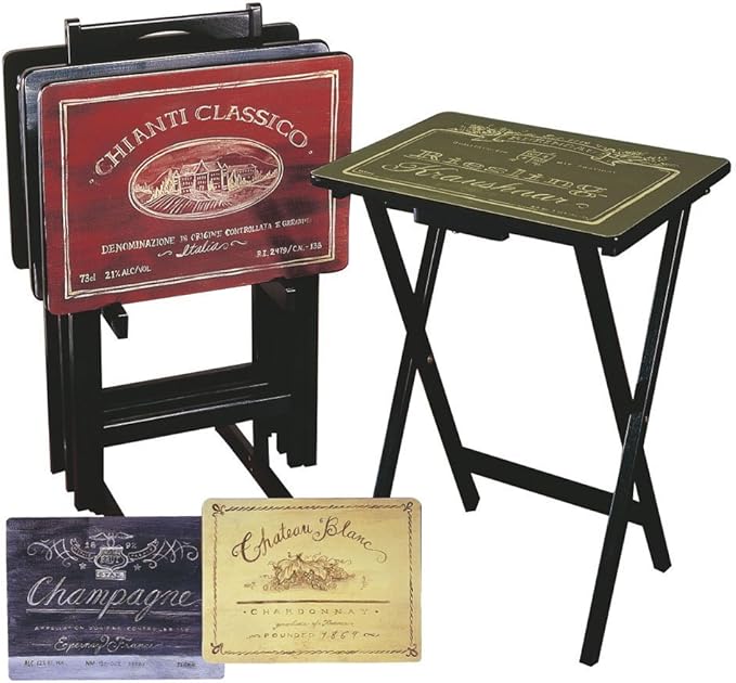Amazon.com: Cape Craftsmen Wine Label Classic TV Dinner Tray | Set of 4 ...