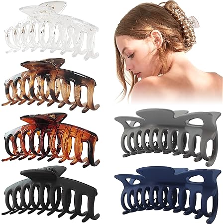 Amazon.com : ACCGLORY Ex-Large Plastic Hair Claw Clips for Women Big ...
