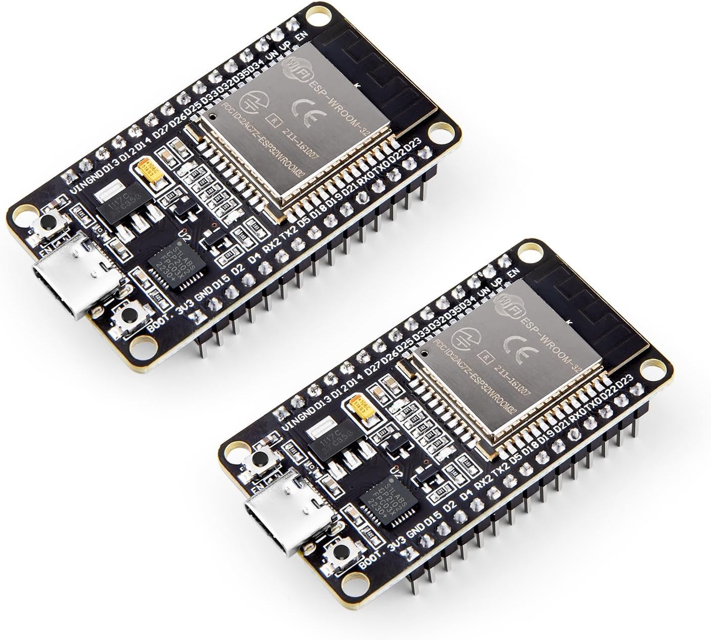 ELEGOO ESP32 2pcs ESP-WROOM-32 Development Board, USB Tyce-C, 2.4GHz Dual Mode WiFi+Bluetooth ...