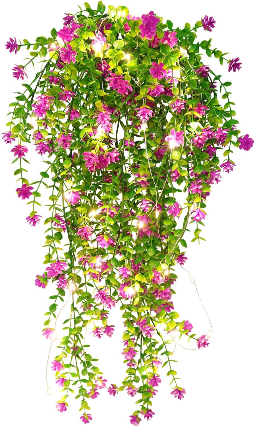 Amazon.com - FOMIYES Hanging Topiary Ball with Lights Solar LED Boxwood ...