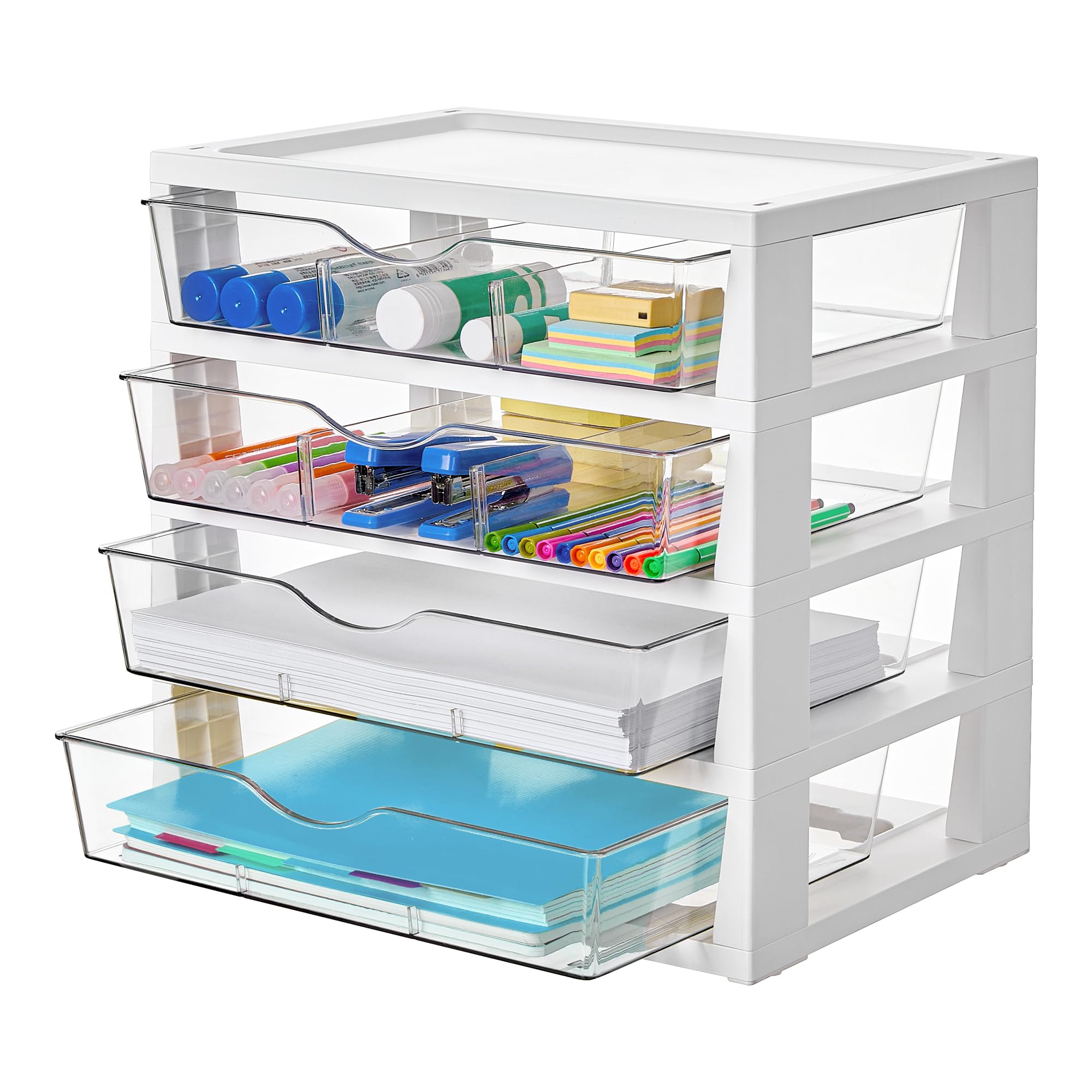 Snapklik.com : Vtopmart Clear Desk Organizer, 4-Tier Assemble Desktop ...