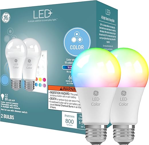 GE Color Changing LED Bulb A19 with Remote Control - Future of Web