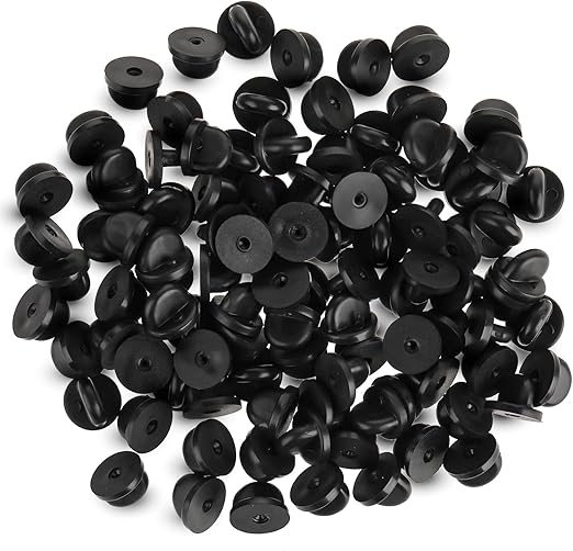Amazon.com: 100 PCS Rubber Pin Backs, Lapel Pin Backs PVC Rubber Pin ...