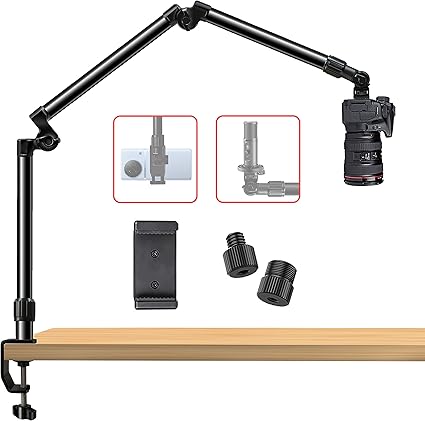 Amazon.com : Overhead Camera Mount Desk Stand, Bearing 18lb, Base& Top ...