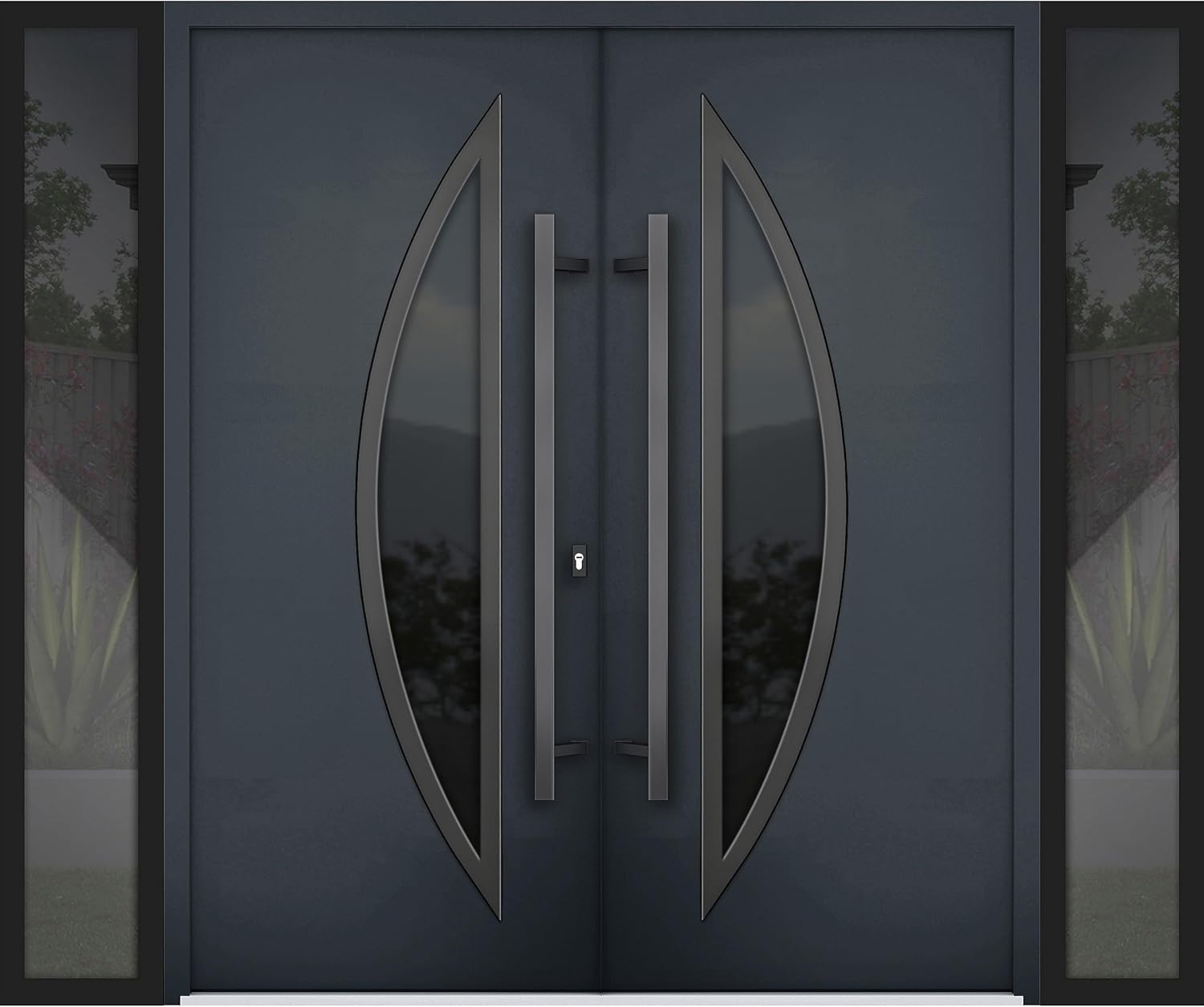 VDOMDOORS Front Exterior Prehung Steel Double Doors/Deux 6501 Black ...