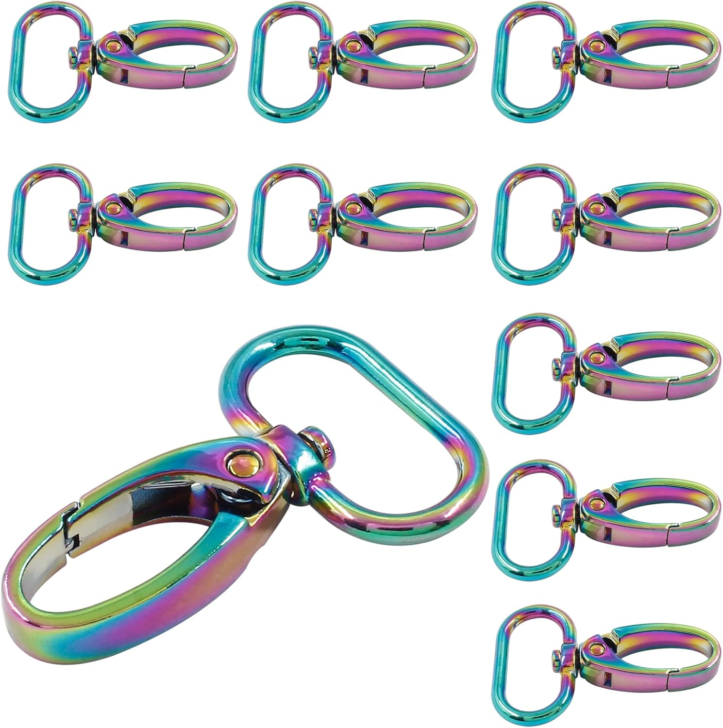 Amazon.com: Cionyce 10 Pack 1 Inch Inner Diameter Metal Rainbow Swivel ...