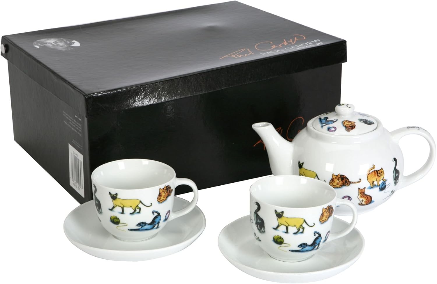 Ethos Paul Cardew Cat Design Teapot Cup and Saucer Set : Amazon.co.uk ...
