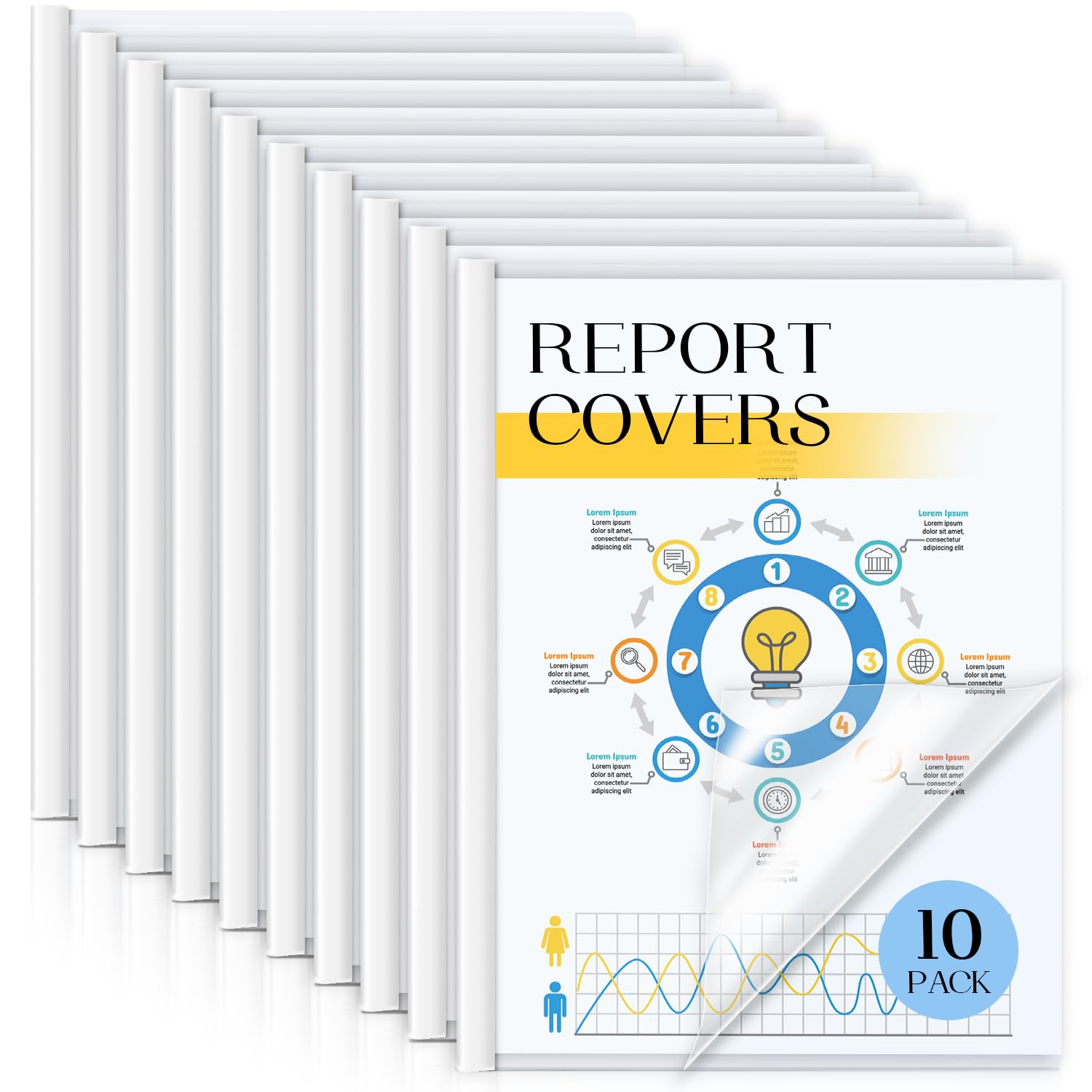 Presentation Folder 10 Pack Report Covers With Sliding Bar 7mm Clear ...