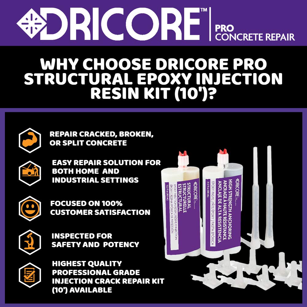DRICORE PRO Kit de resina de inyección epoxi estructural de reparación ...
