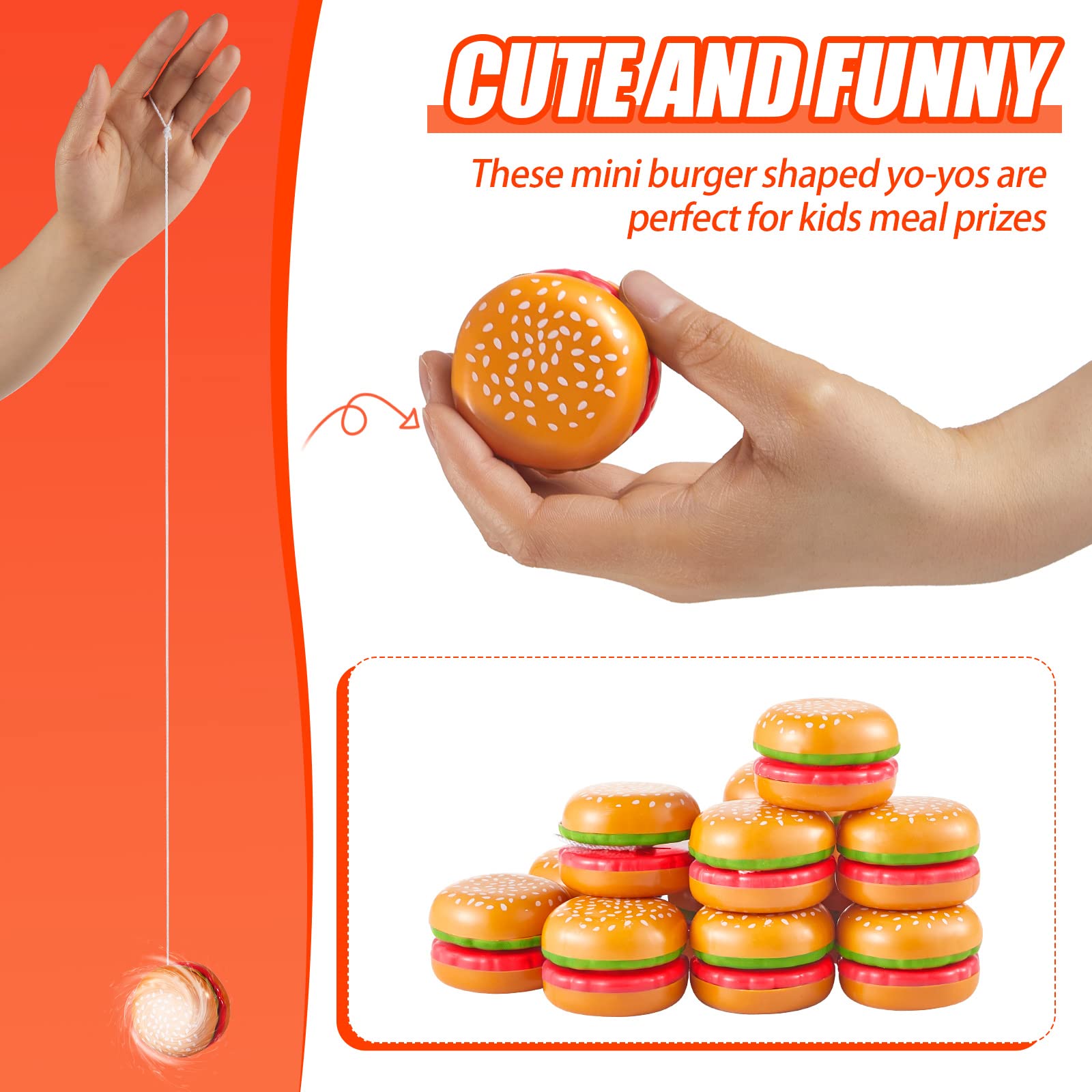 Snapklik.com : 50 Pieces Hamburger Yo Yo Toys Plastic Yo Yo Burger ...