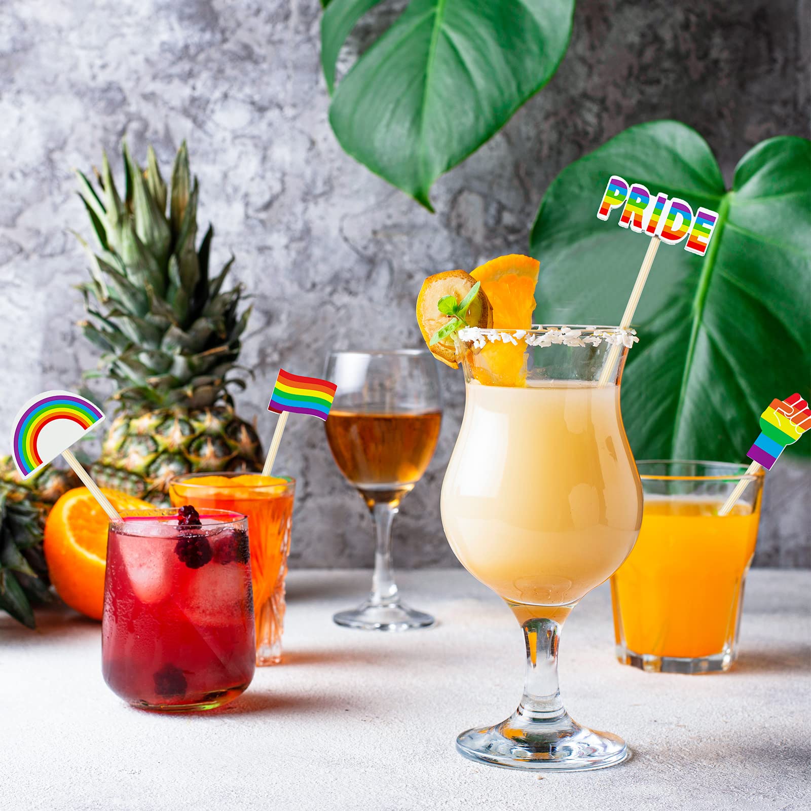 Snapklik.com : Rainbow Flag Toothpick Picks LGBT Tropical Cocktail ...