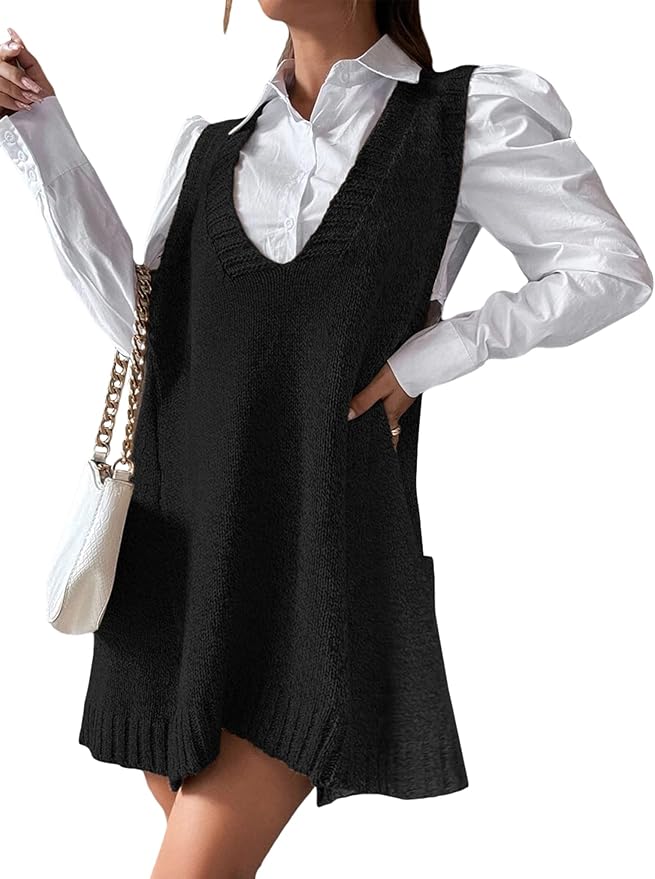 Zeagoo Womens Sweater Vest Dress Pattern Knitted Pullovers Sweaters V ...
