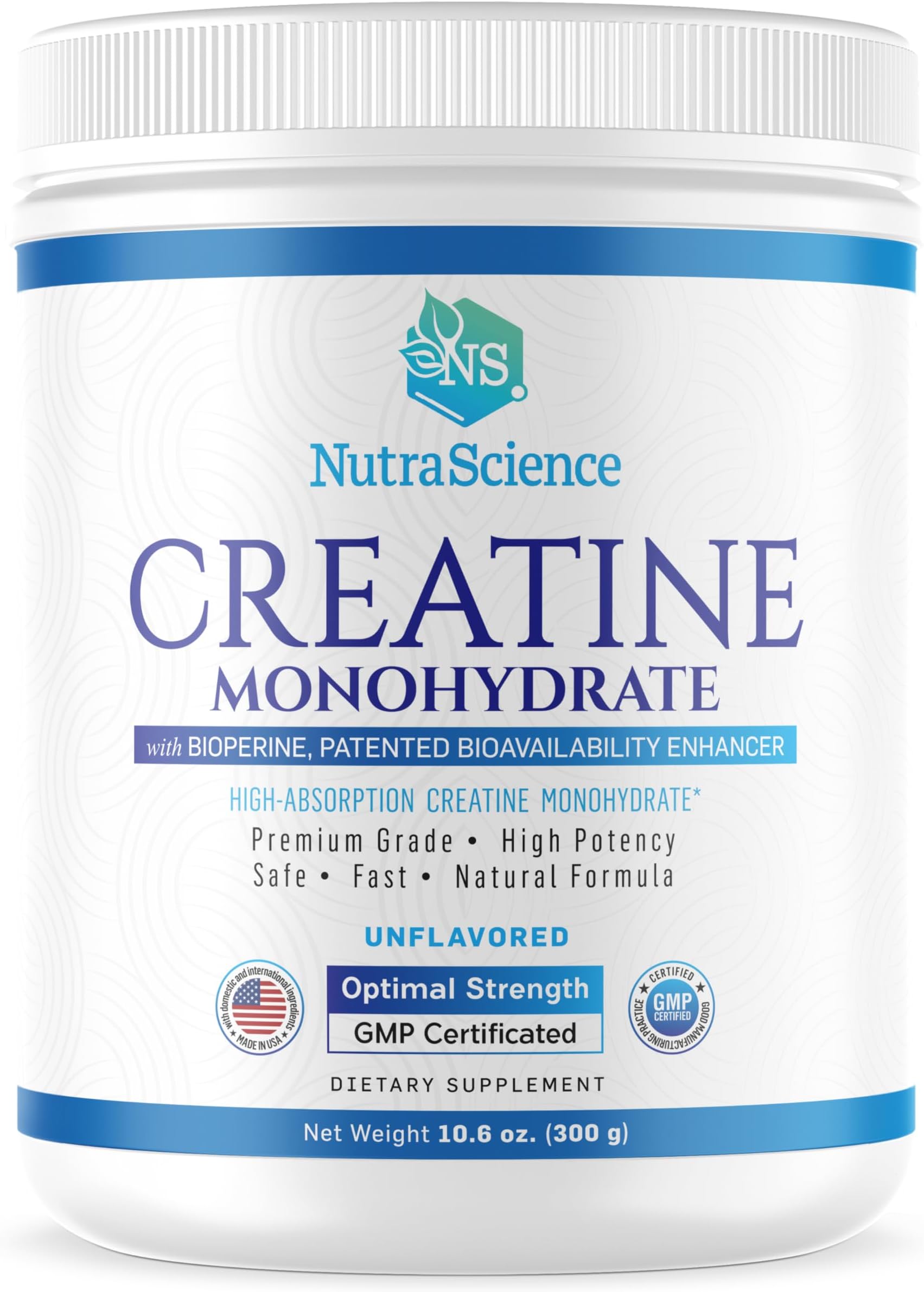 Amazon.com: NutraScience Creatine Monohydrate Powder with BioPerine ...