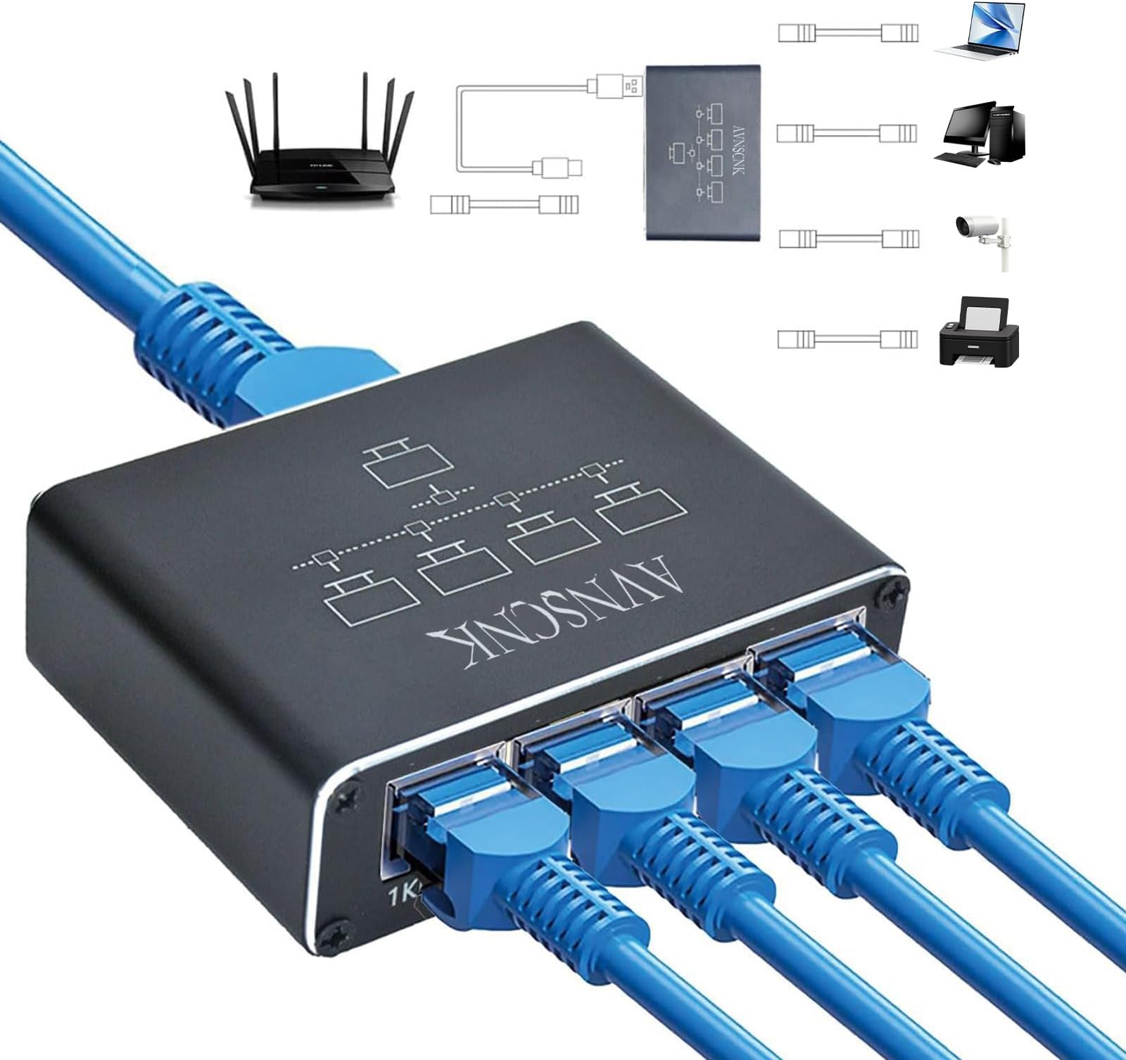 TP-Link TL-SG105 5-Ports Gigabit Netzwerk Switch blau metallic: Amazon ...