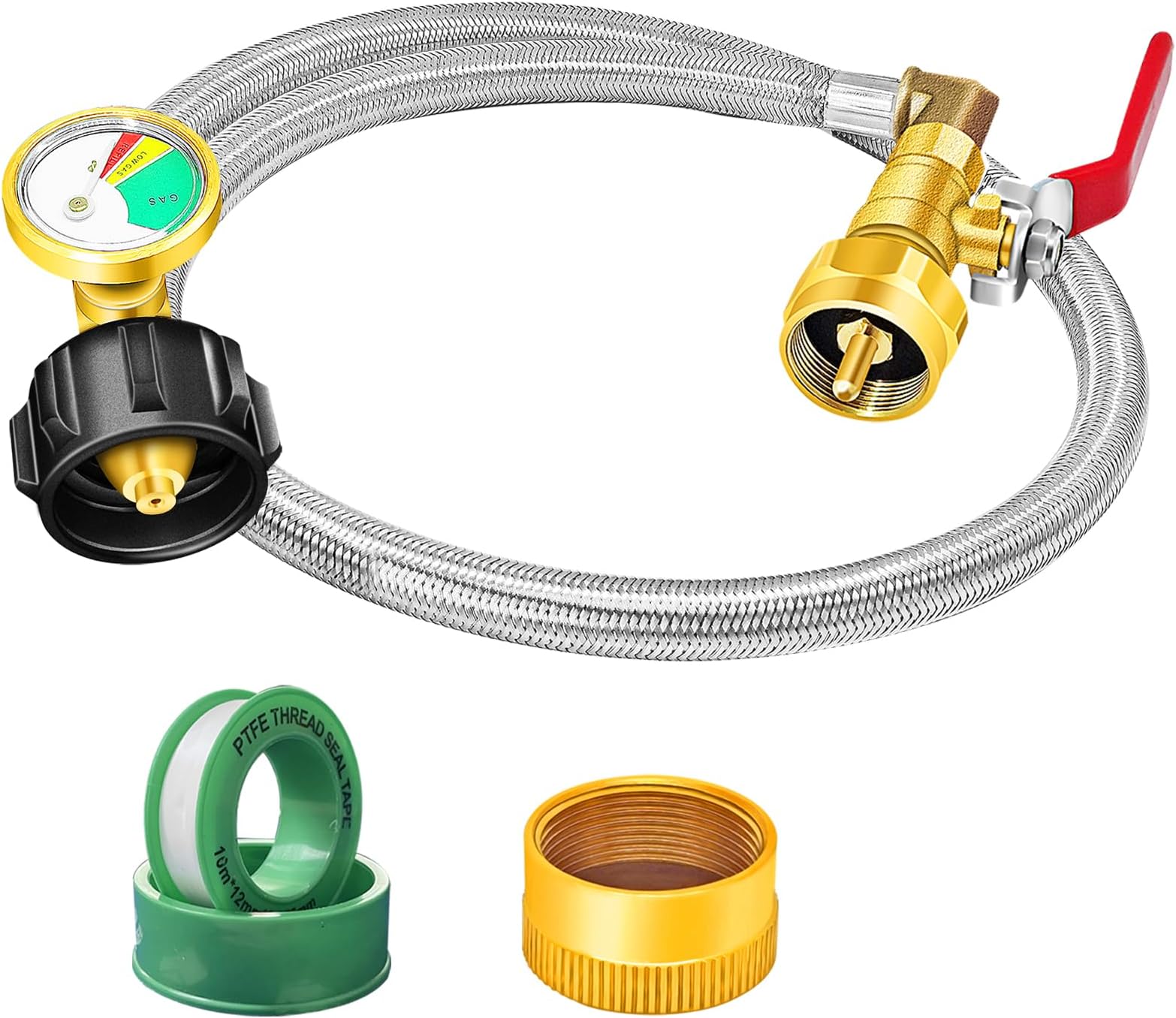 Amazon.com : Upgraded Propane Refill Adapter Hose Kit, 36" Propane ...