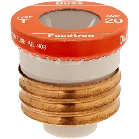 Bussmann TL-20PK4 20 Amp Time Delay, Loaded Link Edison Base Plug Fuse ...