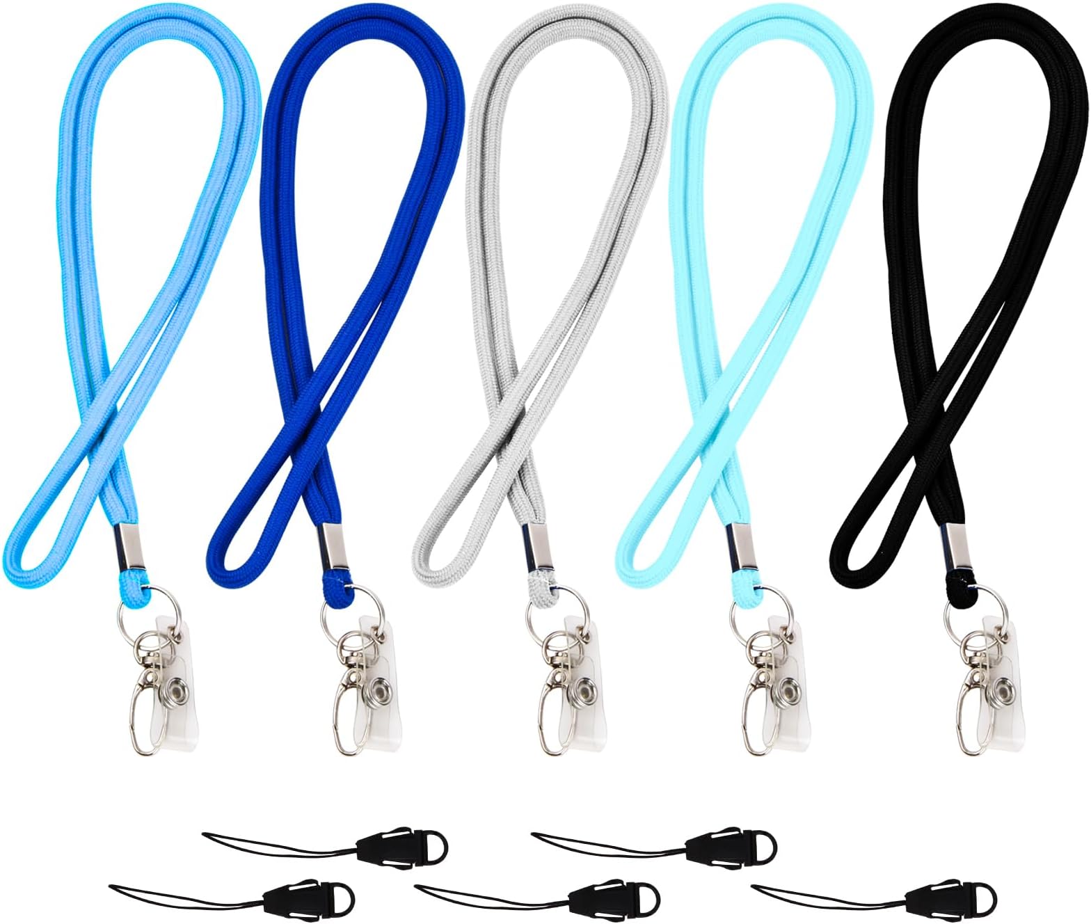 Badge Lanyards Neck Lanyard, 2 Pcs Nylon Round Cord Long Neck Straps ...