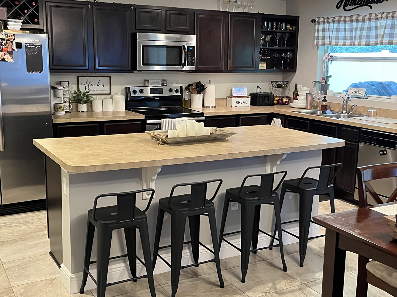 $37/mo - Finance 30" Low Back Metal Counter Stool Height Bar Stools ...