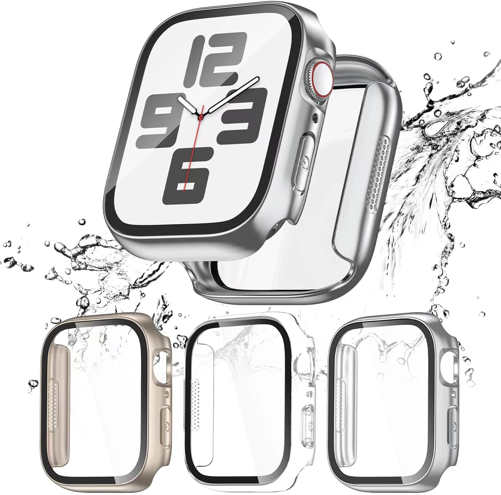Amazon.com: Kedoushi 3 Pack Waterproof Case for Apple Watch Series 6 5 ...