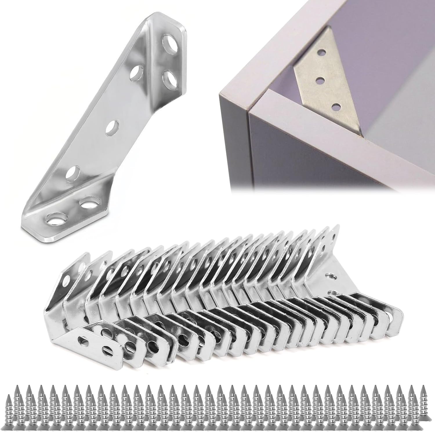 20PCS Universal Stainless Steel Corner Fastener, Trapeziform Corner ...