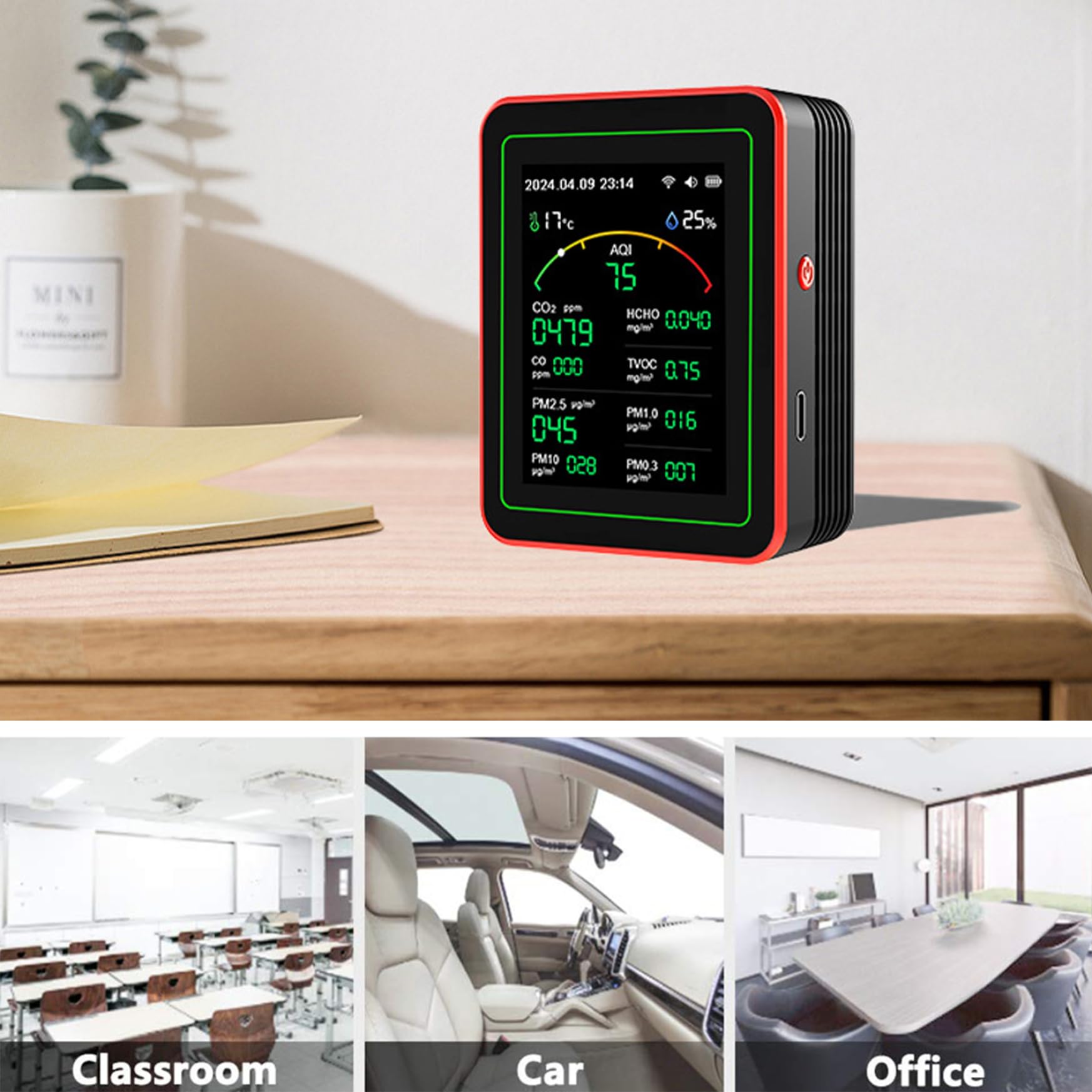 Air Quality Tests For Home 15-in-1 Air Quality Monitor - PM, CO2, VOC ...