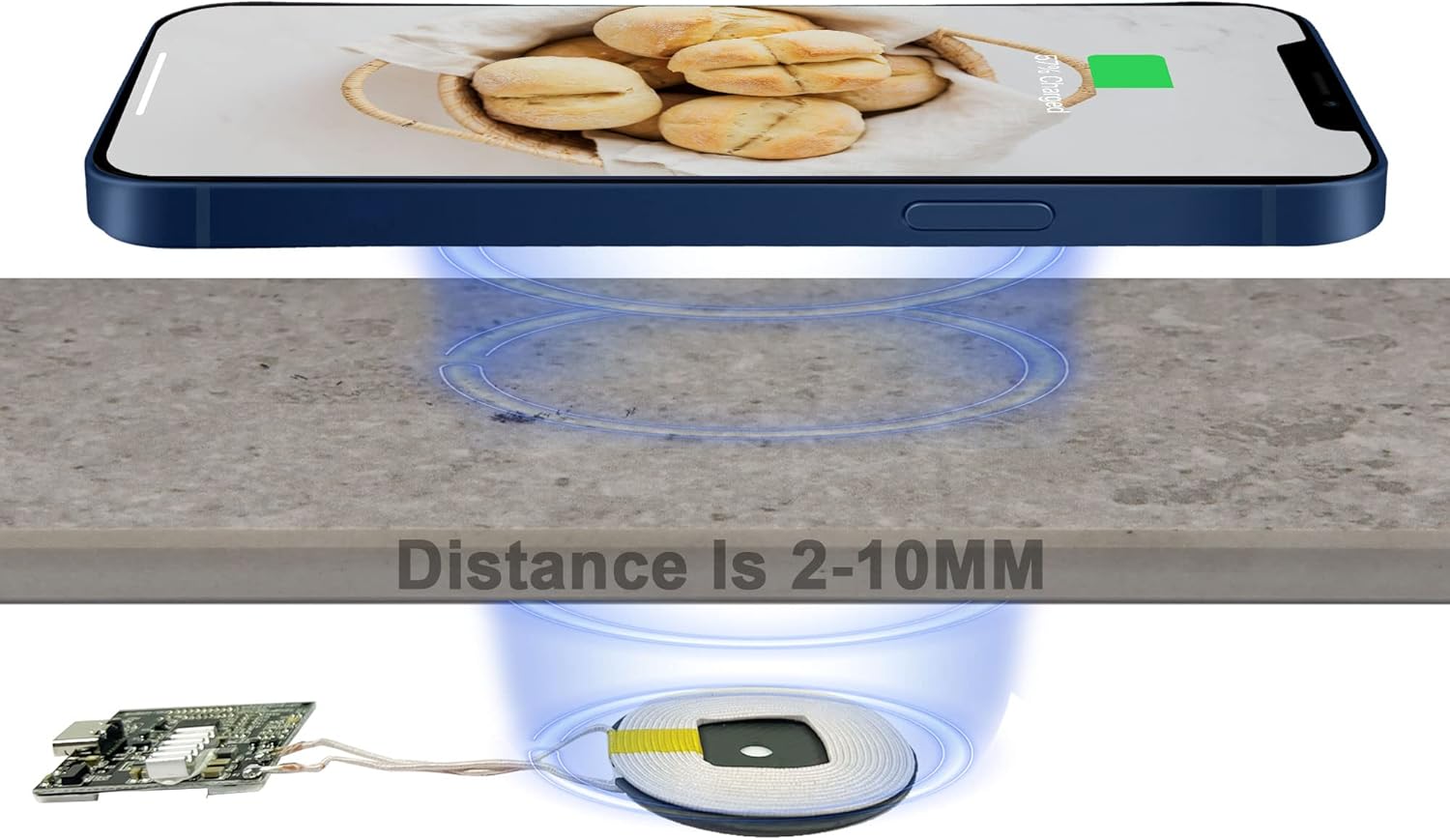 2 Pack Mini Invisible Wireless Charger Module,Long-Distance Wireless ...