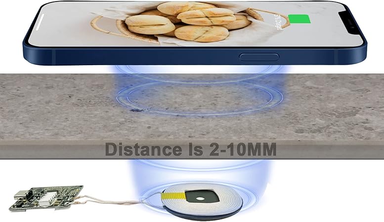 2 Pack Mini Invisible Wireless Charger Module,Long-Distance Wireless ...