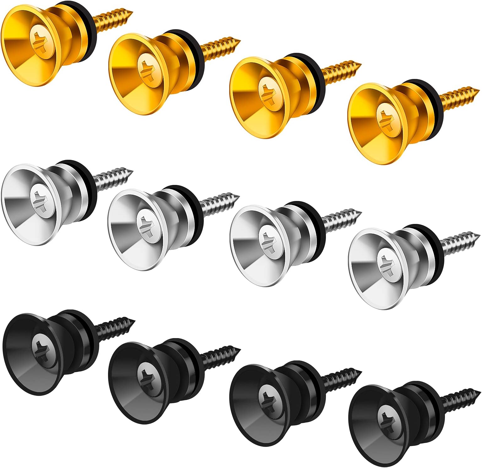 Amazon.com: SAVITA 12Pcs Guitar Strap Buttons Lock Pins Guitar Metal ...