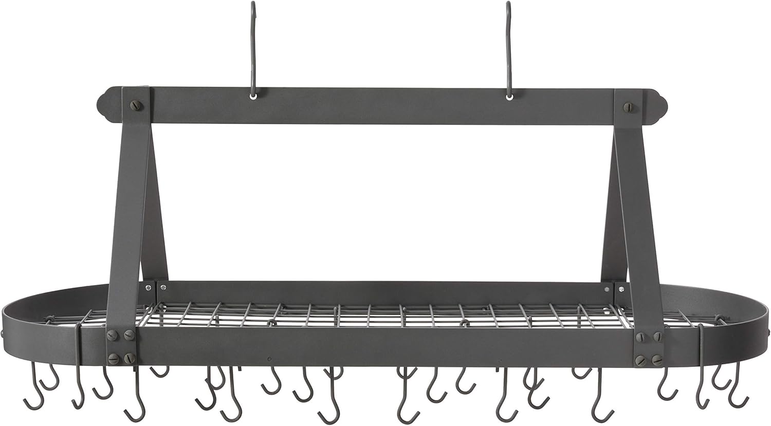 Amazon.com: Old Dutch Oval Hanging Pot Rack with Grid & 24 Hooks ...