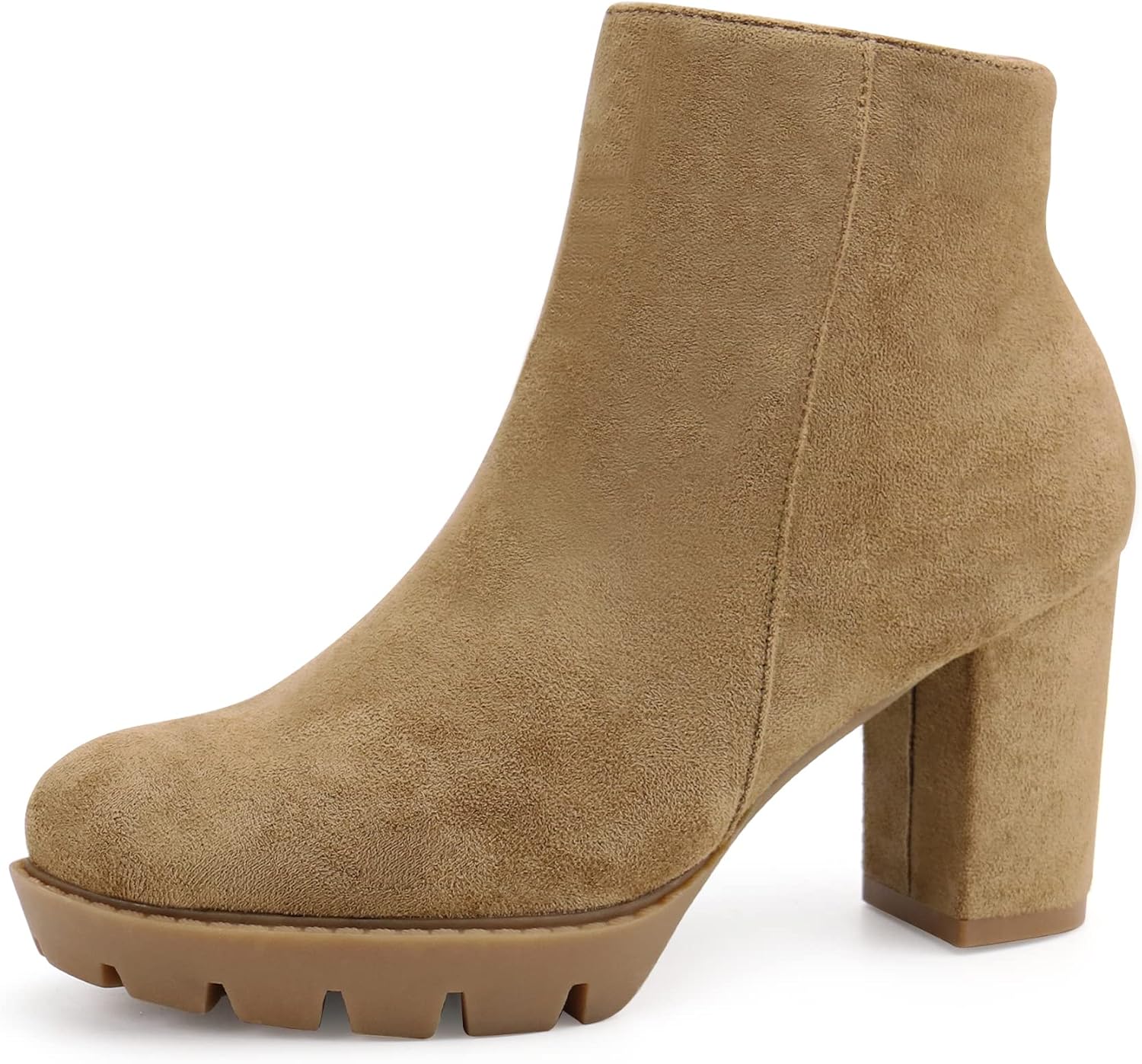 Amazon.com | JABASIC Women High Heel Ankle Boots Chunky Platform ...