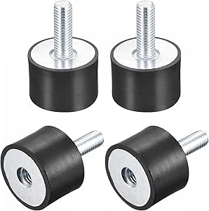 sourcing map Rubber Mounts 4pcs M8 Male/Female Vibration Isolator Shock ...
