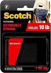 Scotch Extreme Interlocking Fasteners, 4 Strips, 1" x 3", Delivers ...