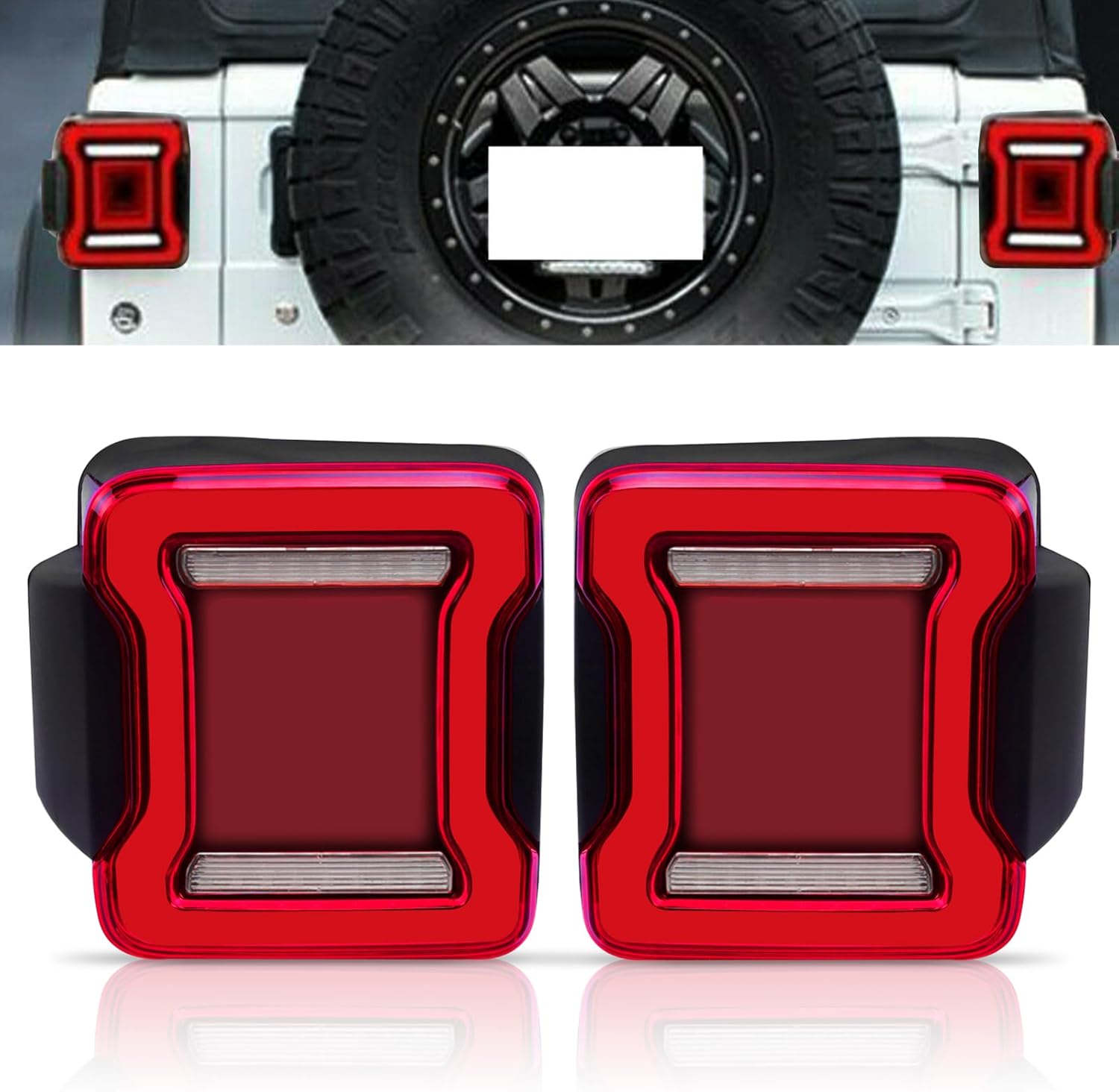 PARTREE - Par de luces traseras para Jeep Wrangler JK 2007-2018, lado ...