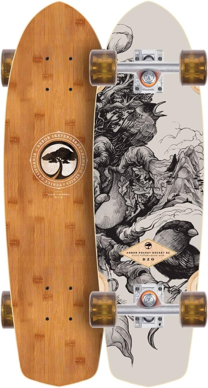 Amazon.com : Arbor Pocket Rocket 2016 Bamboo Complete Mini Longboard ...