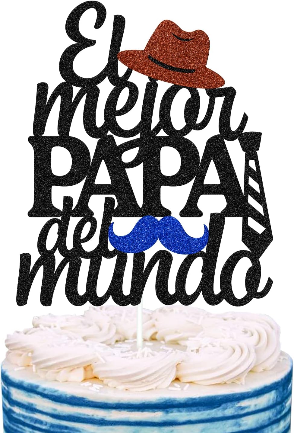 Amazon.com: El Mejor Papa Del Mundo Cake Topper Happy Father’s Day Cake ...