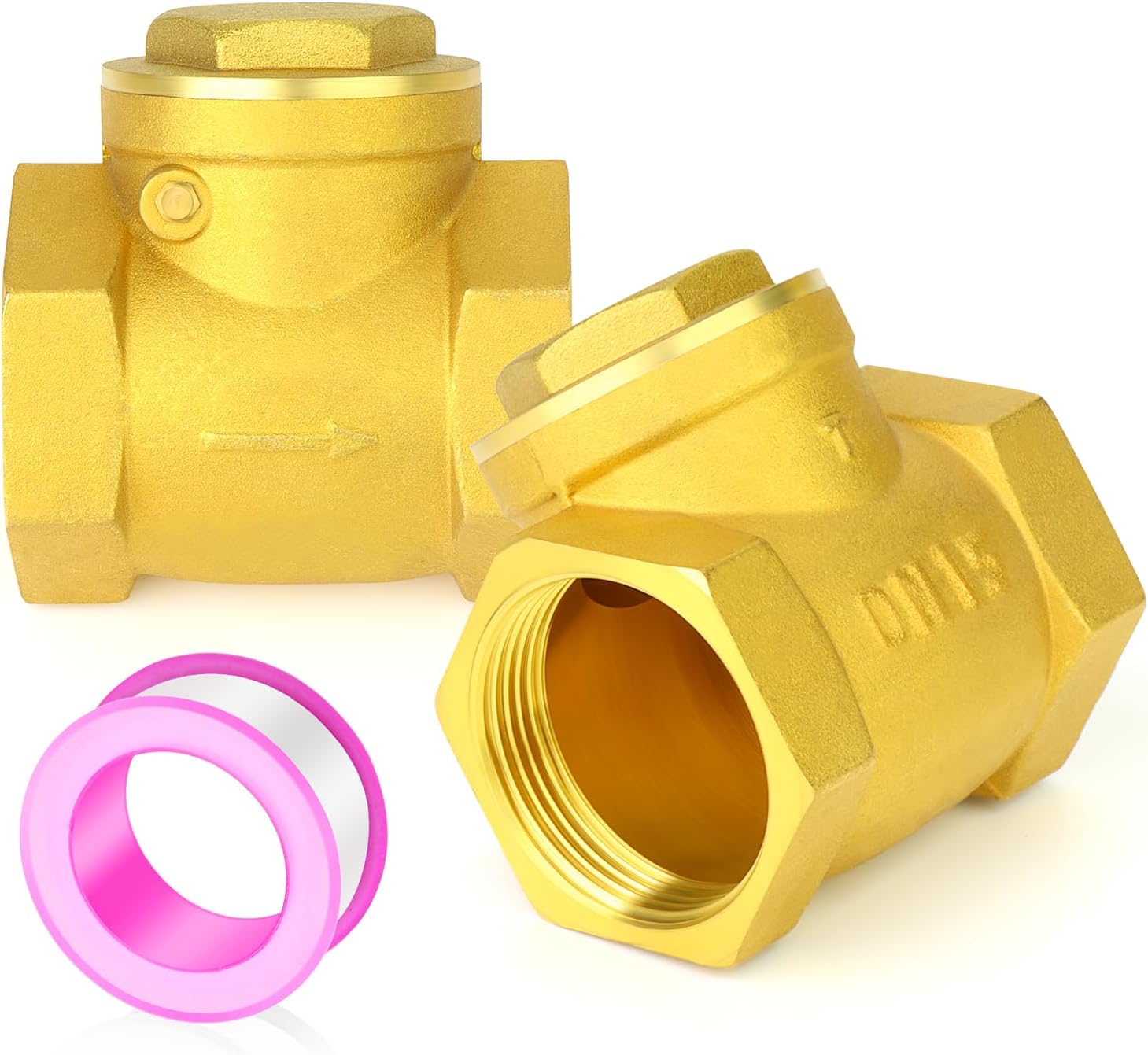 Amazon.com: GASHER 2PCS Swing Brass Check Valve DN15 1/2" Female Thread ...