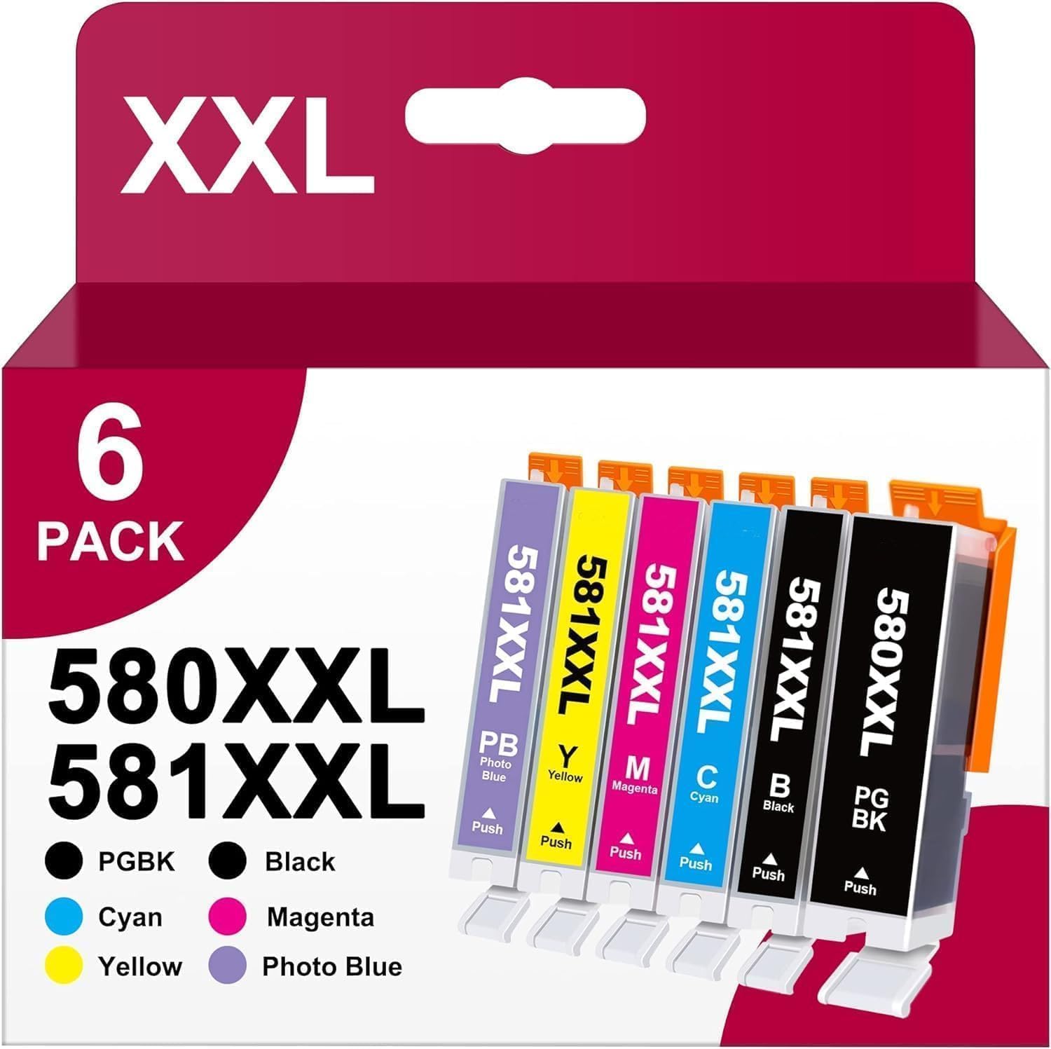 CLI 581XXL PGI 580 XXL Cartouches d'encre pour Canon 580 581 pour Pixma ...