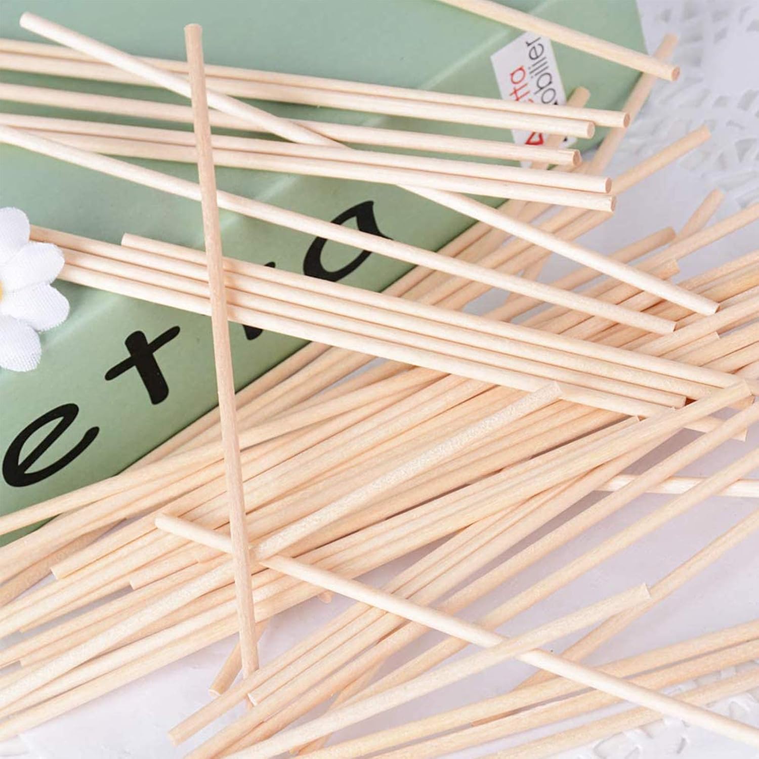YSTJKD Wooden Sticks, Pack of 50 Wooden Sticks, Round, Long, Round ...