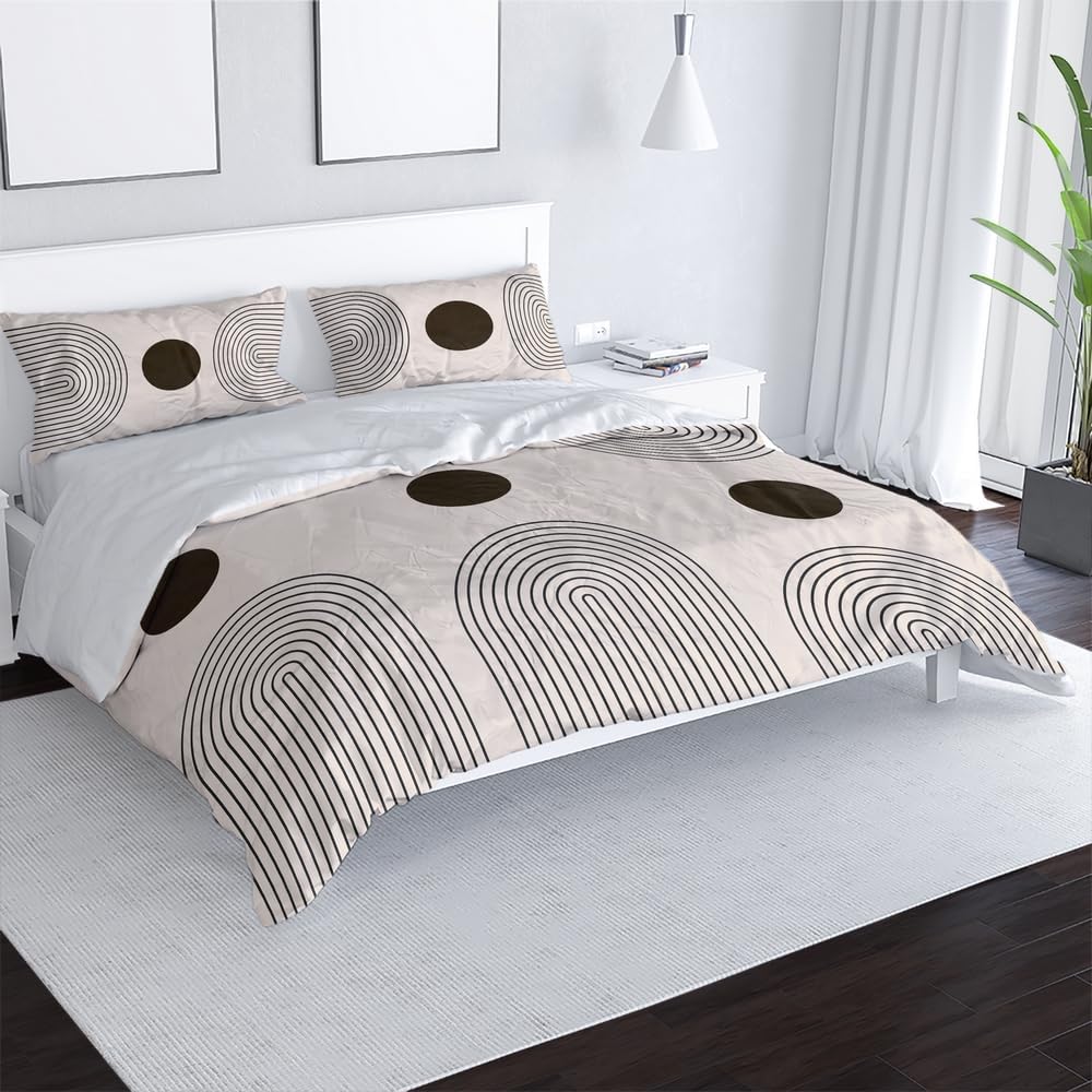 Amazon.com: Reateforin Mid Century Modern Duvet Cover Queen Boho ...