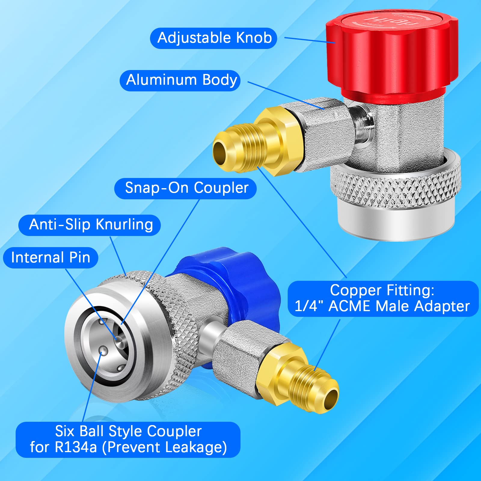 Snapklik.com : Car A/C R1234YF R134A Adapters, High/Low Side R134a To ...