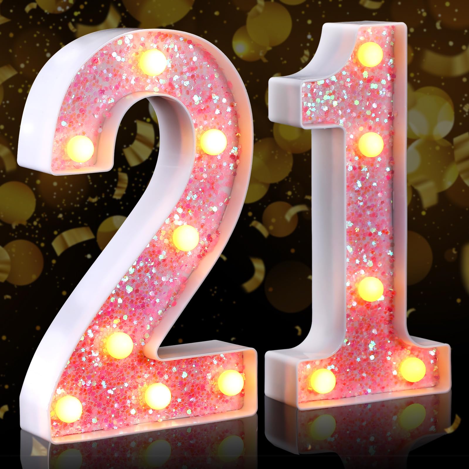 21st Decorative LED Light Up Numbers 21st Marquee Light Up Numbers Sign ...