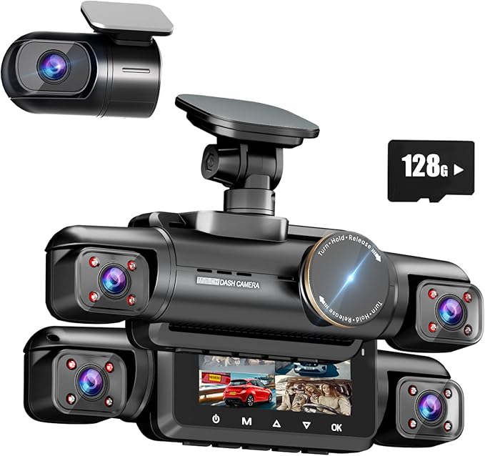 Amazon.com: AI Dash Cam Front Rear Inside, 4 Channel 3k+1080P*3 Dashcam ...